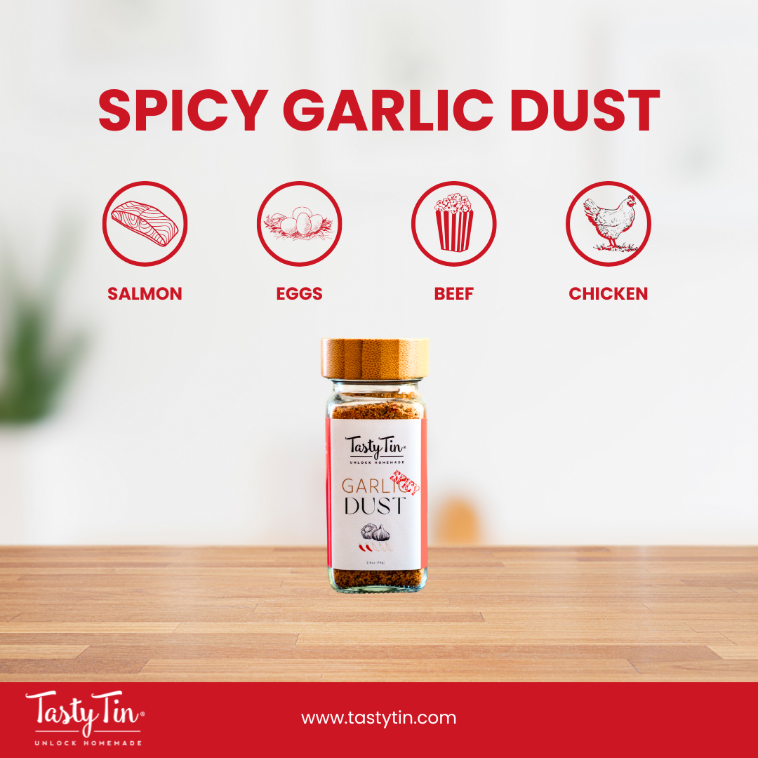 Garlic Dust Seafood, Meet All Purpose Seasoning - Shaker Jar – Tasty Tin